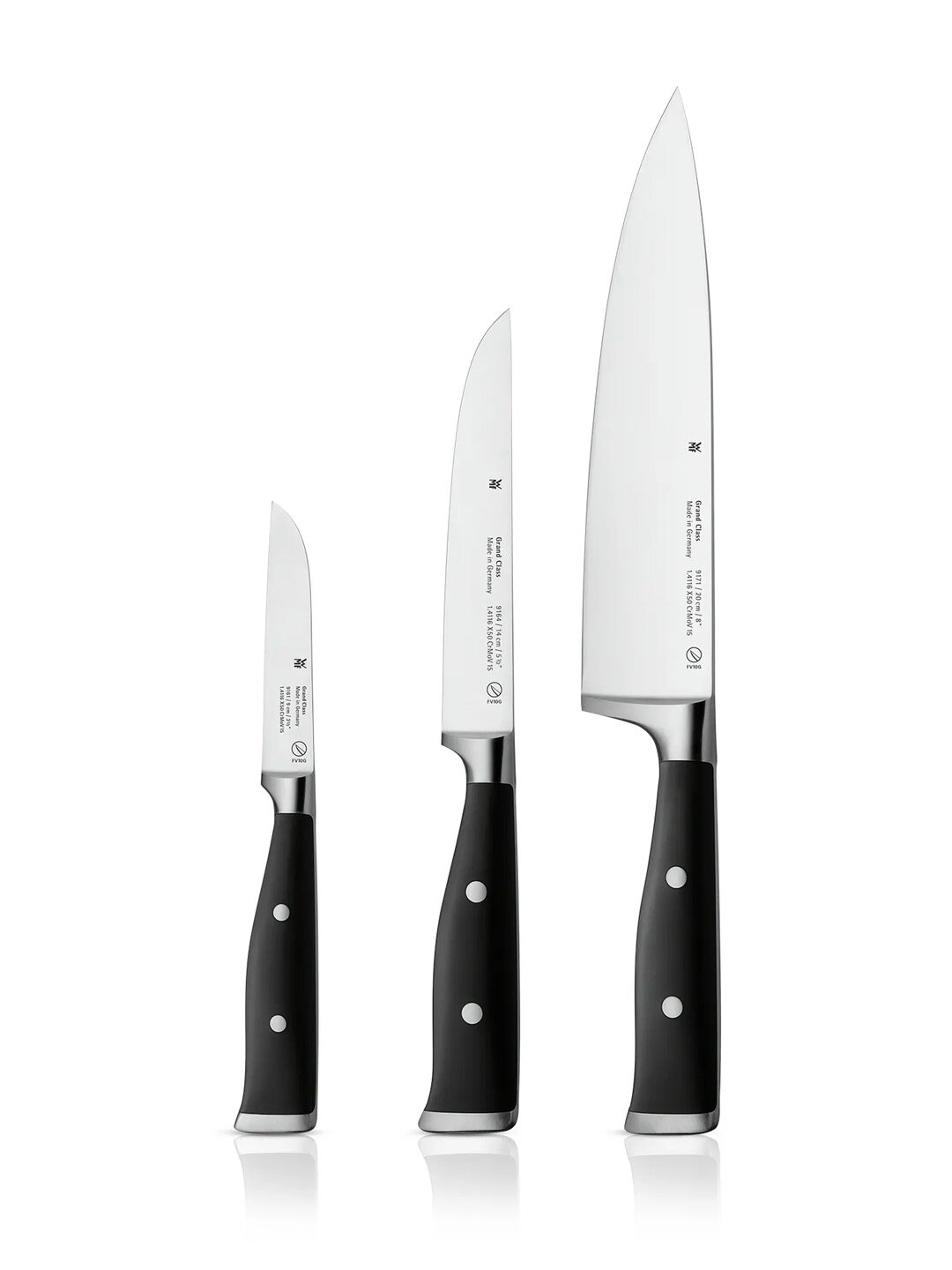 Набор ножей WMF Grand Class, нержавеющая сталь, пластик, 3 ножа