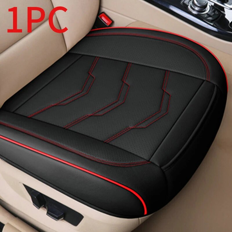 Автомобильный чехол на сиденье 1pc, черный с красной строчкой