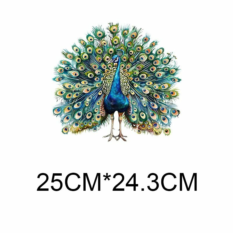Нашивка на одежду Павлин, 25x24.3 см, Цвет: yzhth00588-6