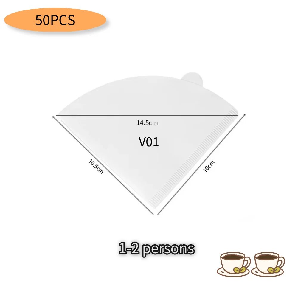 Бумажные фильтры V01 для кофе V60, 50шт