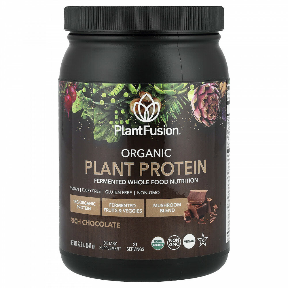 PlantFusion, органический растительный протеин, со вкусом шоколада, 647,8 г (22,85 унции)