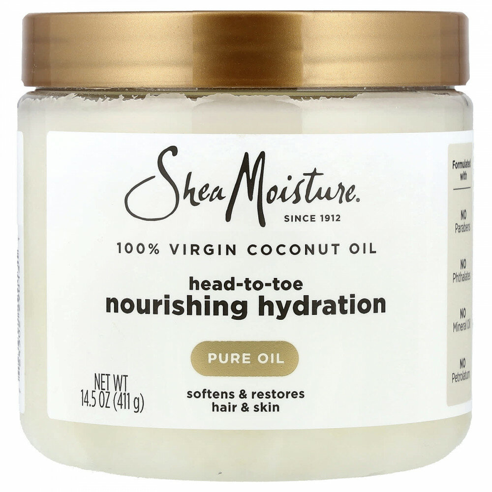 SheaMoisture, 100% кокосовое масло первого отжима, 411 г (14,5 унции)