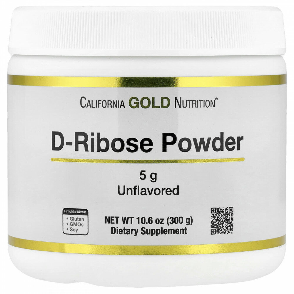 California Gold Nutrition, D-рибоза в порошке, без добавок, 300 г (10,6 унции)