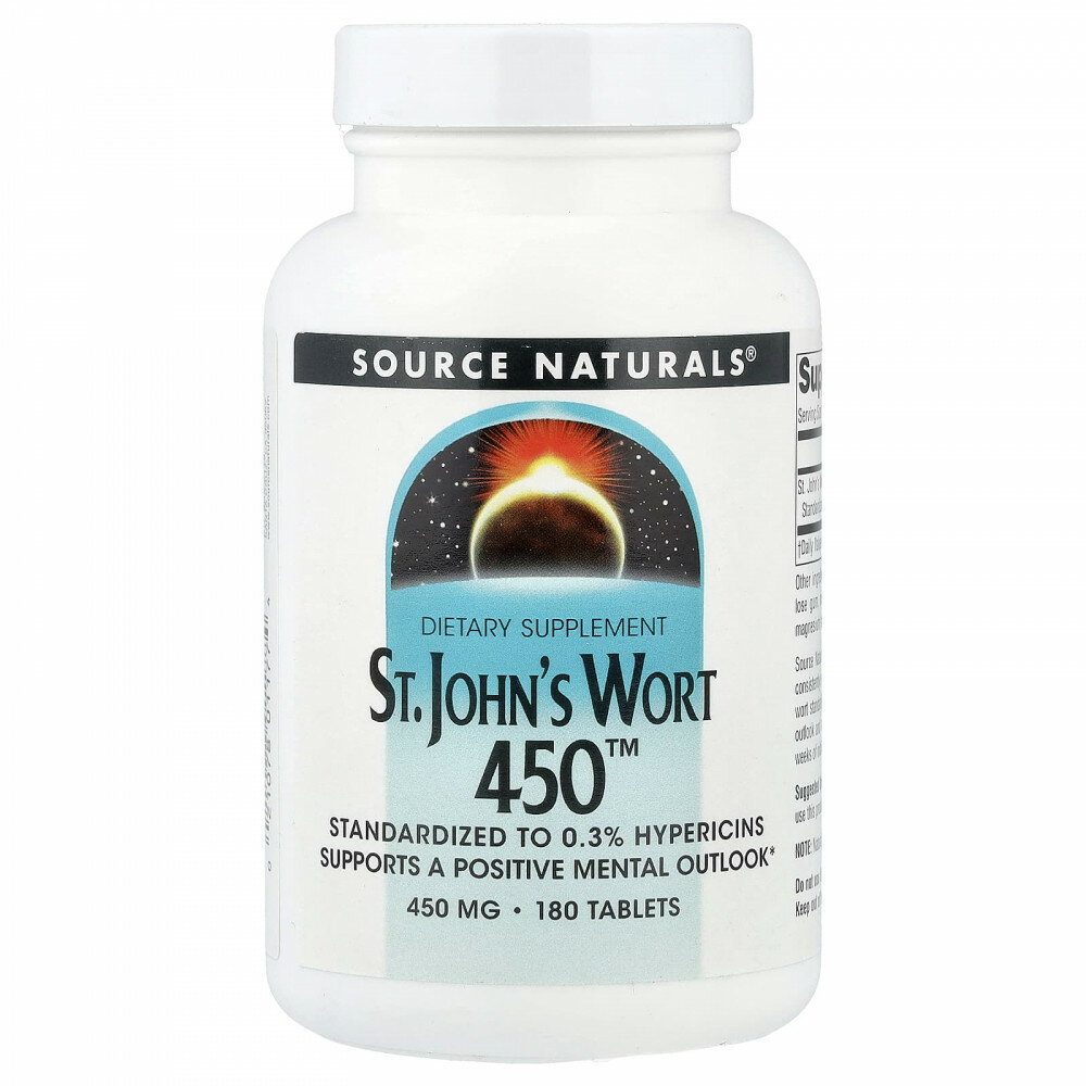 Source Naturals, Зверобой 450 ™, 450 мг, 180 таблеток