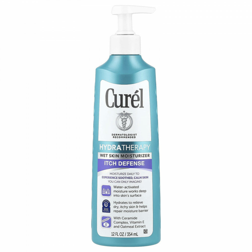Curel, Hydration, увлажняющее средство для влажной кожи, защита от зуда, без отдушек, 354 мл (12 жидк. унций)