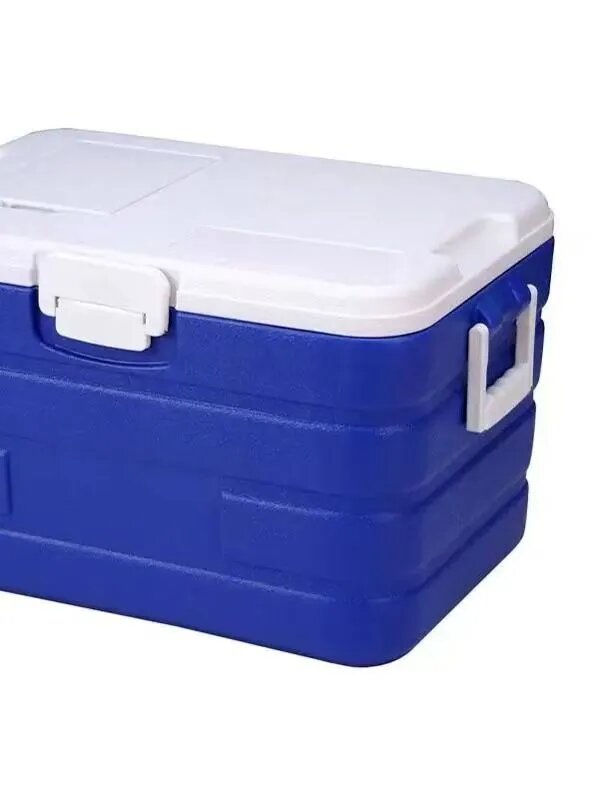 Термобокс 30 литровтермоконтейнер для рыбалки, бело-синий, 35 часов сохранения тепла, 30 литров