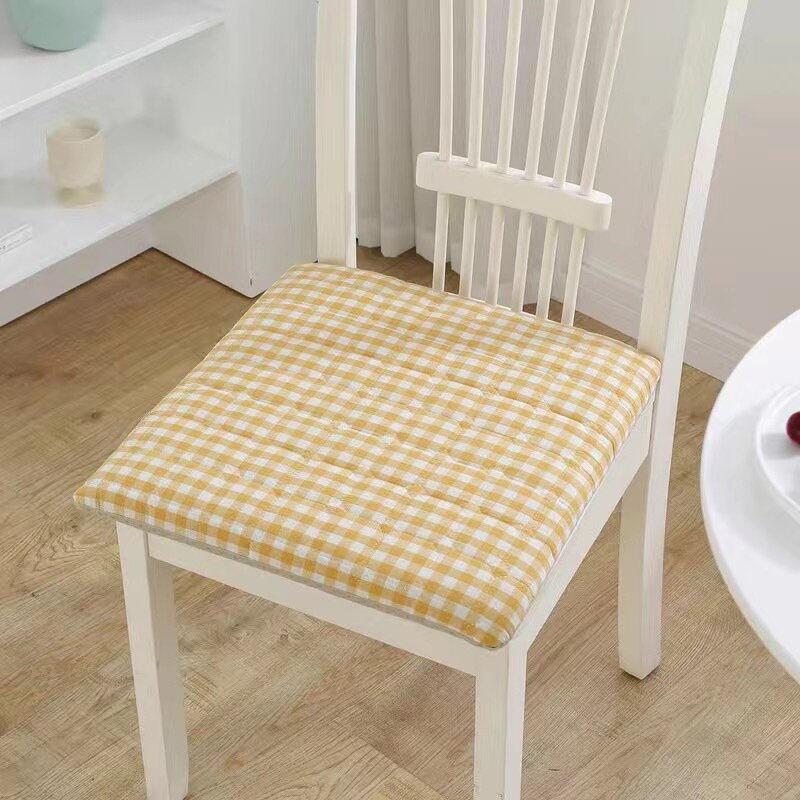 Подушка для стула в японском стиле из хлопка, утолщенная скандинавская подушка для домашнего обеденного стула, нескользящая офисная подушка для длительного сидения, подушка для студенческого табурета.