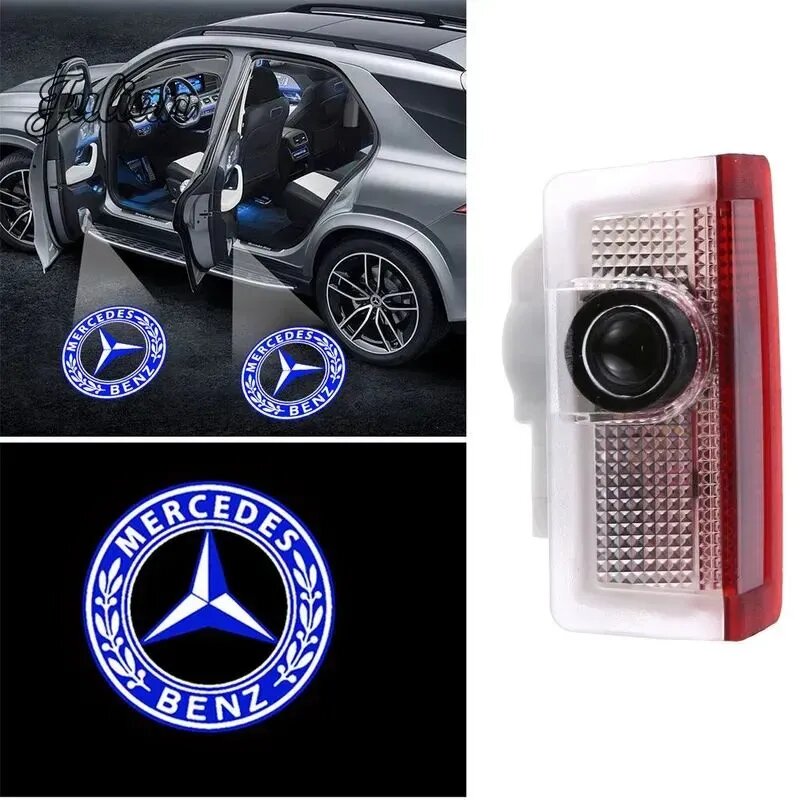 Штатная подсветка дверей авто с логотипом Mercedes-Benz для A Class(W176 W177)