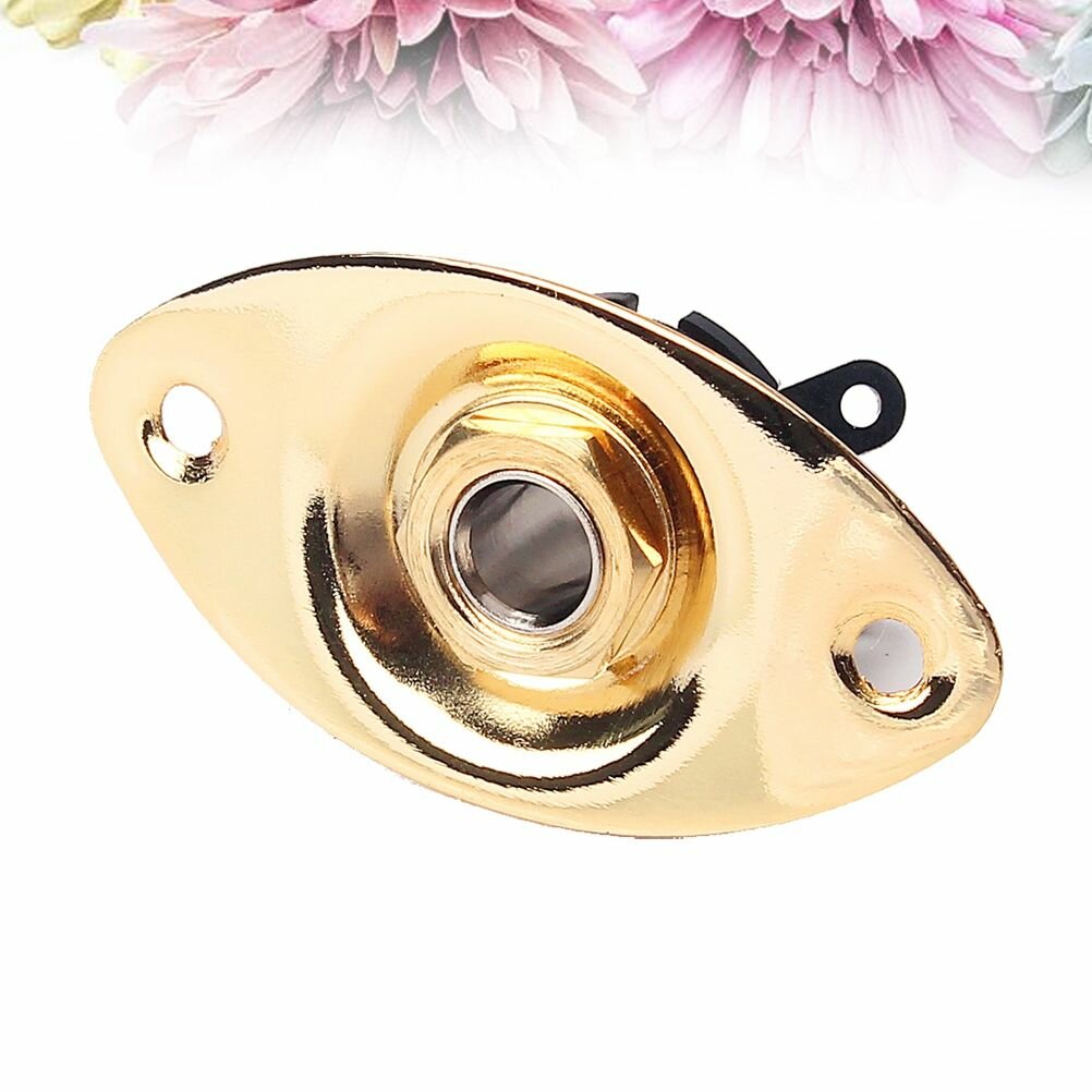 Золотой Разъем Джека Для Гитары, Вогнутая Овальная Форма, 1 Набор, Подходит Для Электрогитары