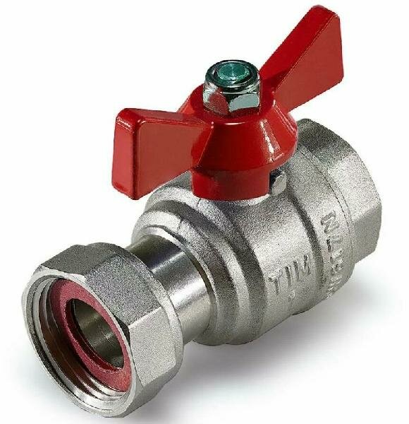 Кран шаровой прямой с накидной гайкой и внутренней резьбой 3/4" TIM BV209-C03FN
