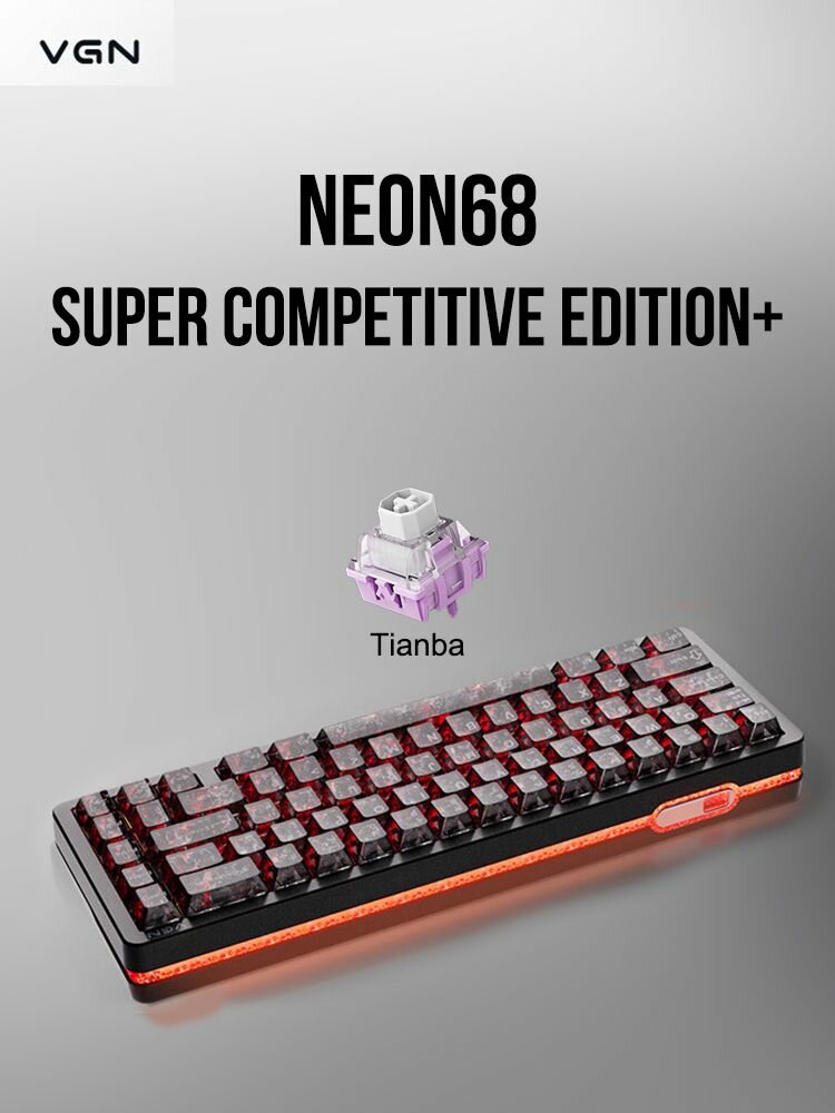 VGN Neon 68 Механическая магнитная клавиатура 65%, 8K Hz, RT 0.001 мм, RGB подсветка