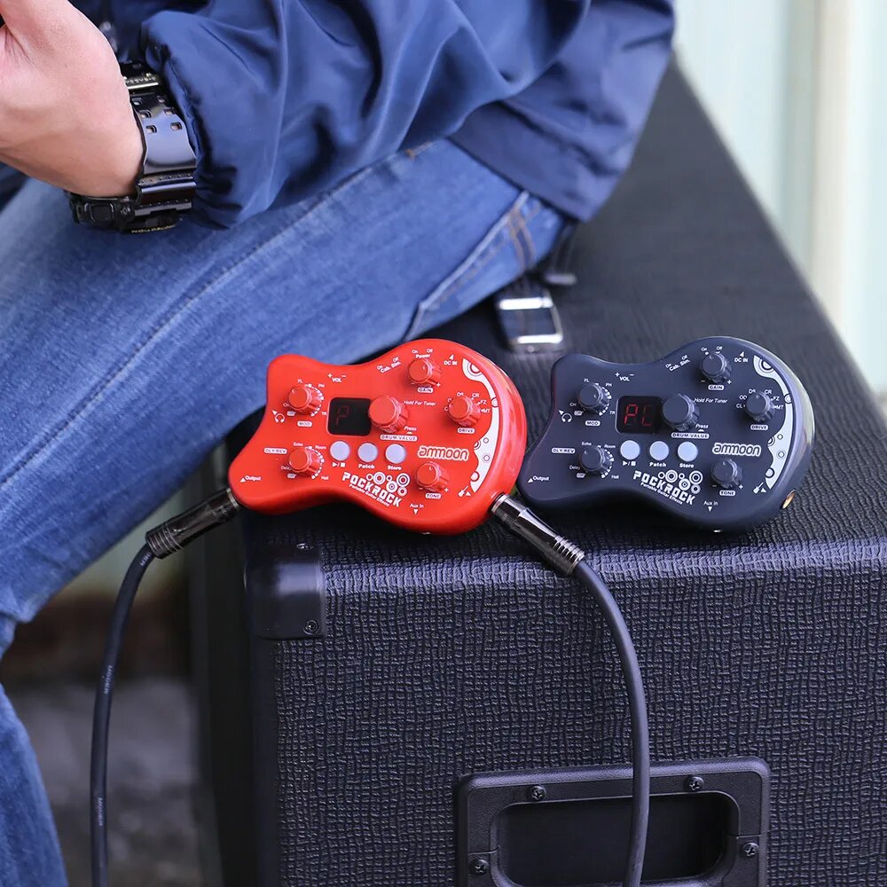 PockRock Portable Guitar Effects Процессор эффектов портативная гитарная педаль мультиэффектов черно-серый — фото 1