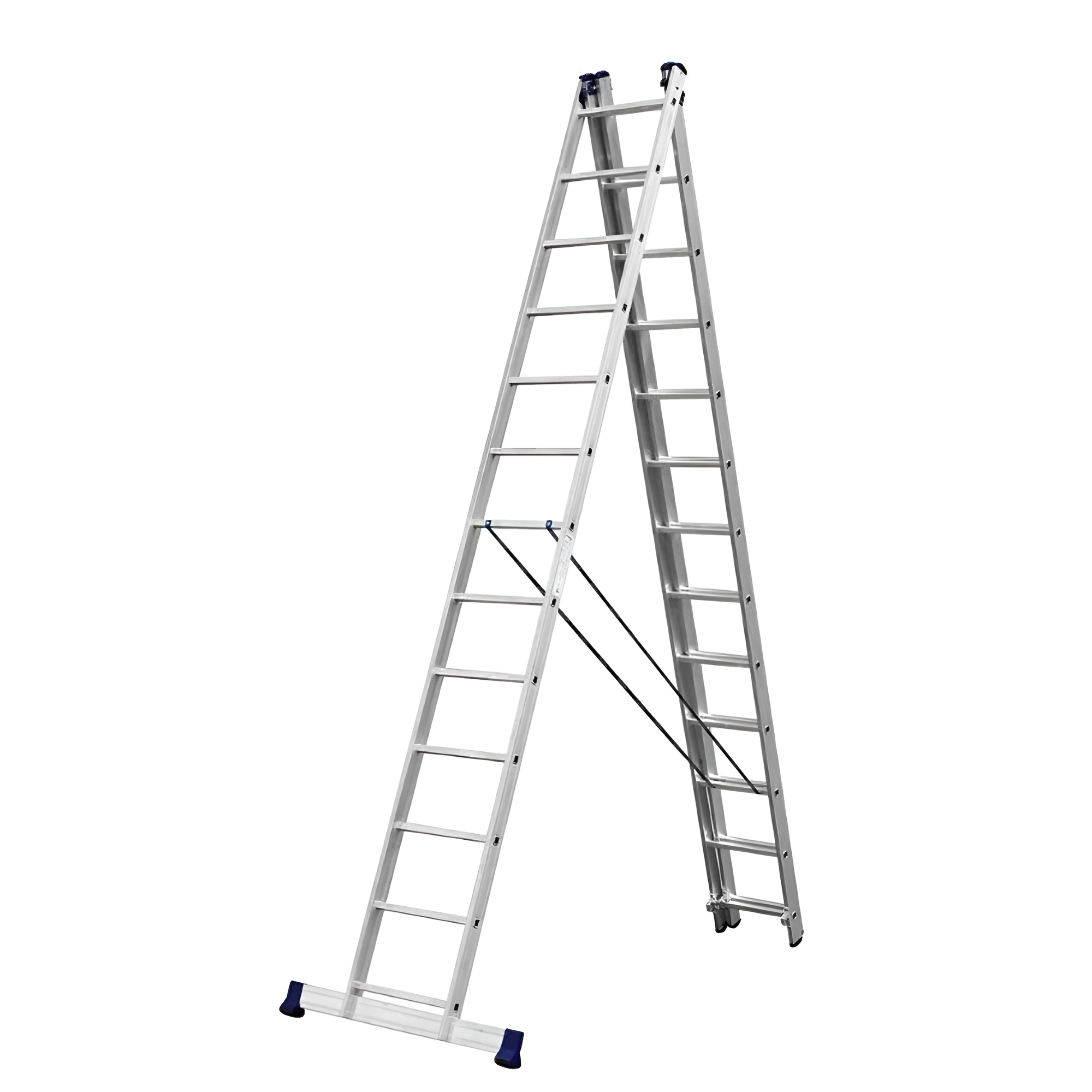 Универсальная трехсекционная лестница со стабилизатором СИБИН 3х13 ступеней 38833-13