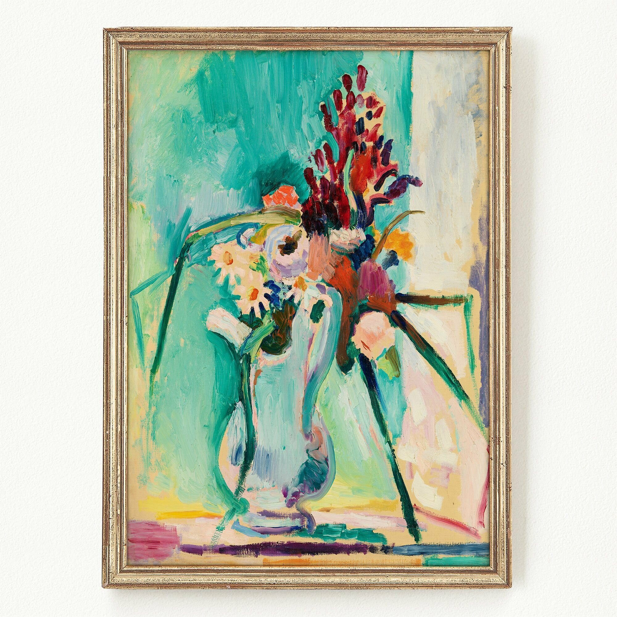 Постер "Кувшин с цветами - Анри Матисс", 21х30 см (без рамки)