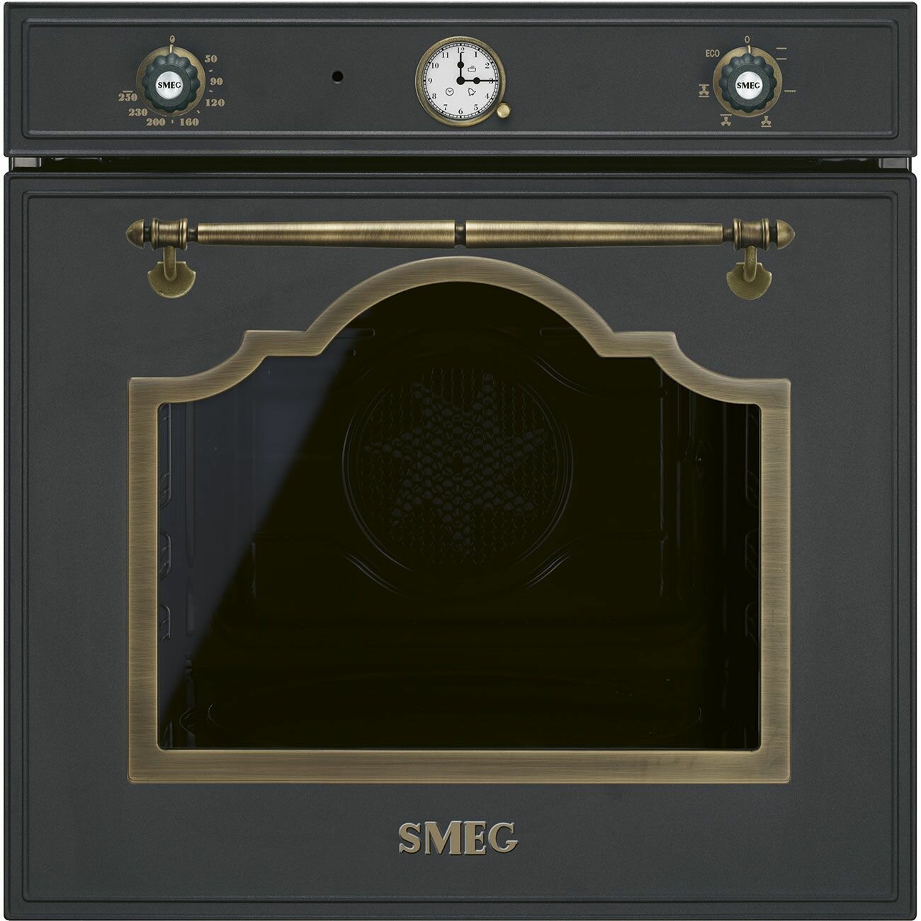 SF67C1AO / Духовой шкаф Smeg цвет антрацит, фурнитура латунная