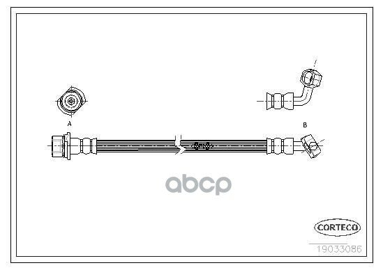Тормозной шланг задний L [254mm] TOYOTA Land Cruiser (J7/J80/J90) 84-> Corteco арт. 19033086