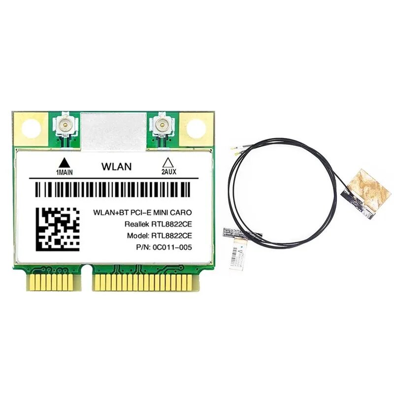 (W E K G) RTL8822CE WiFi Карта + Антенна 1200 Мбит/С 2,4G+5Ghz Сеть 802.11AC Mini PCIe BT5.0 Поддержка Ноутбука/ПК 10/11