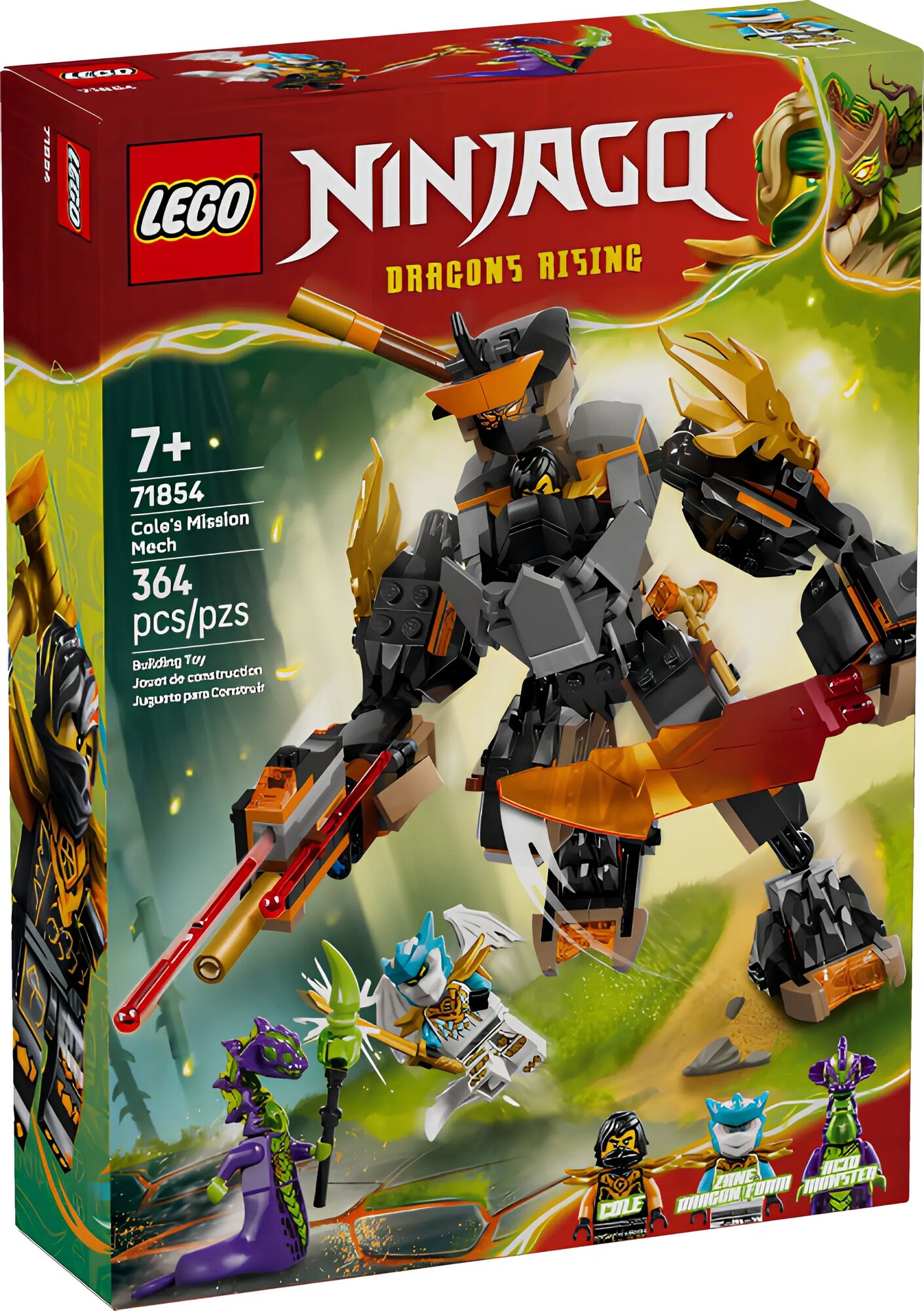 Конструктор LEGO Ninjago 71854 Боевой робот Коула и Дракон Зейна
