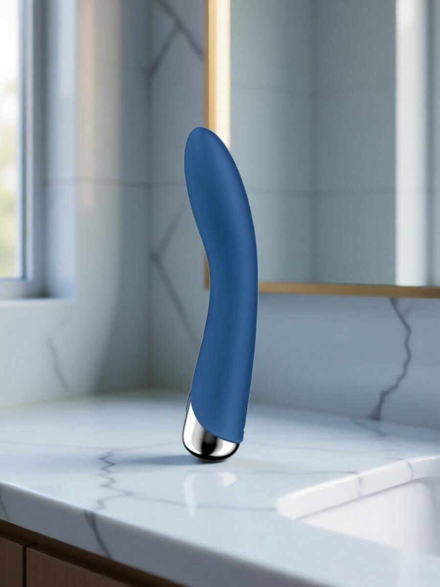 Синий вибратор-ротатор Spinning Vibe 1 - 18 см.