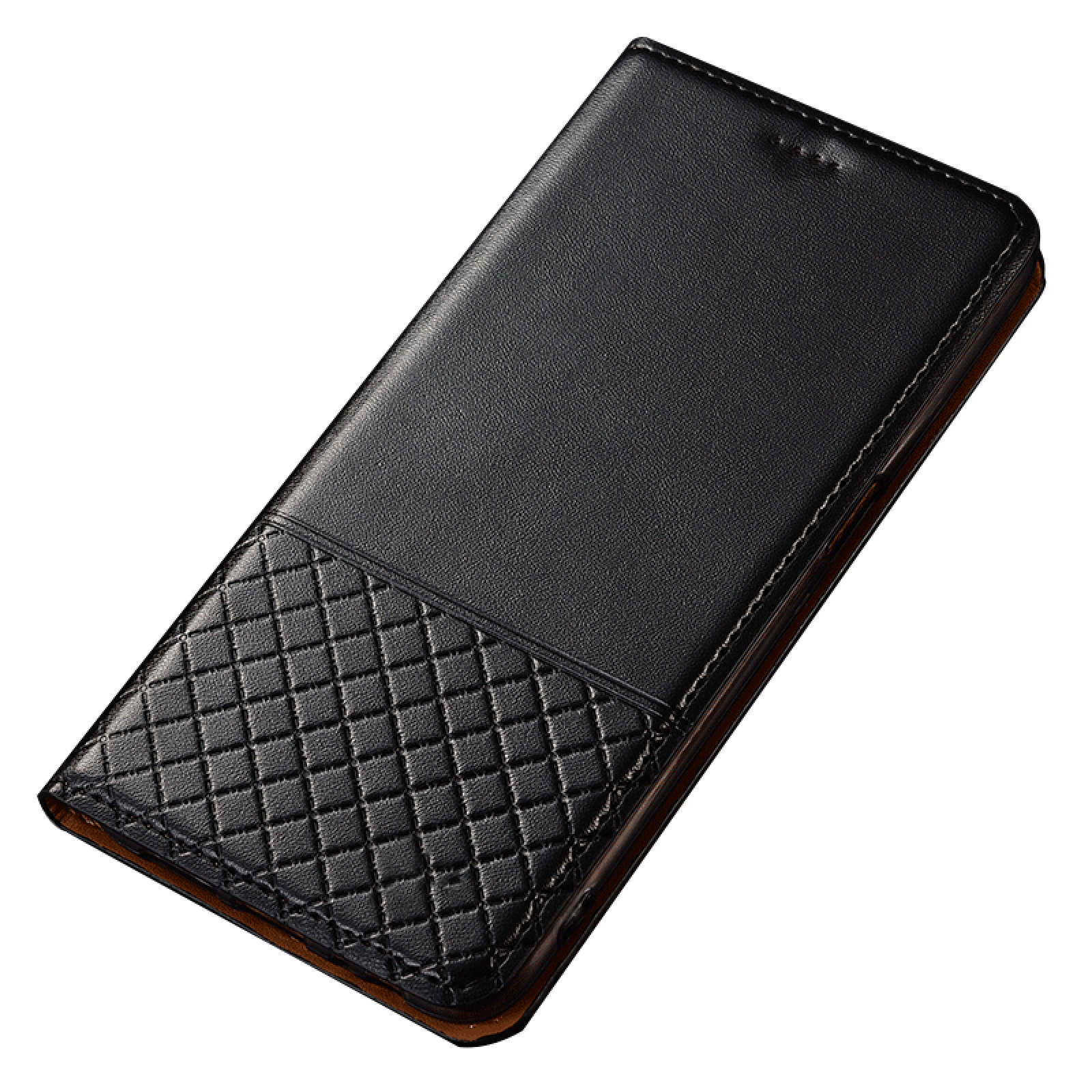Чехол-книжка MyPads для Xiaomi Mi 11 из натуральной кожи с элегантной стеганой прошивкой черный