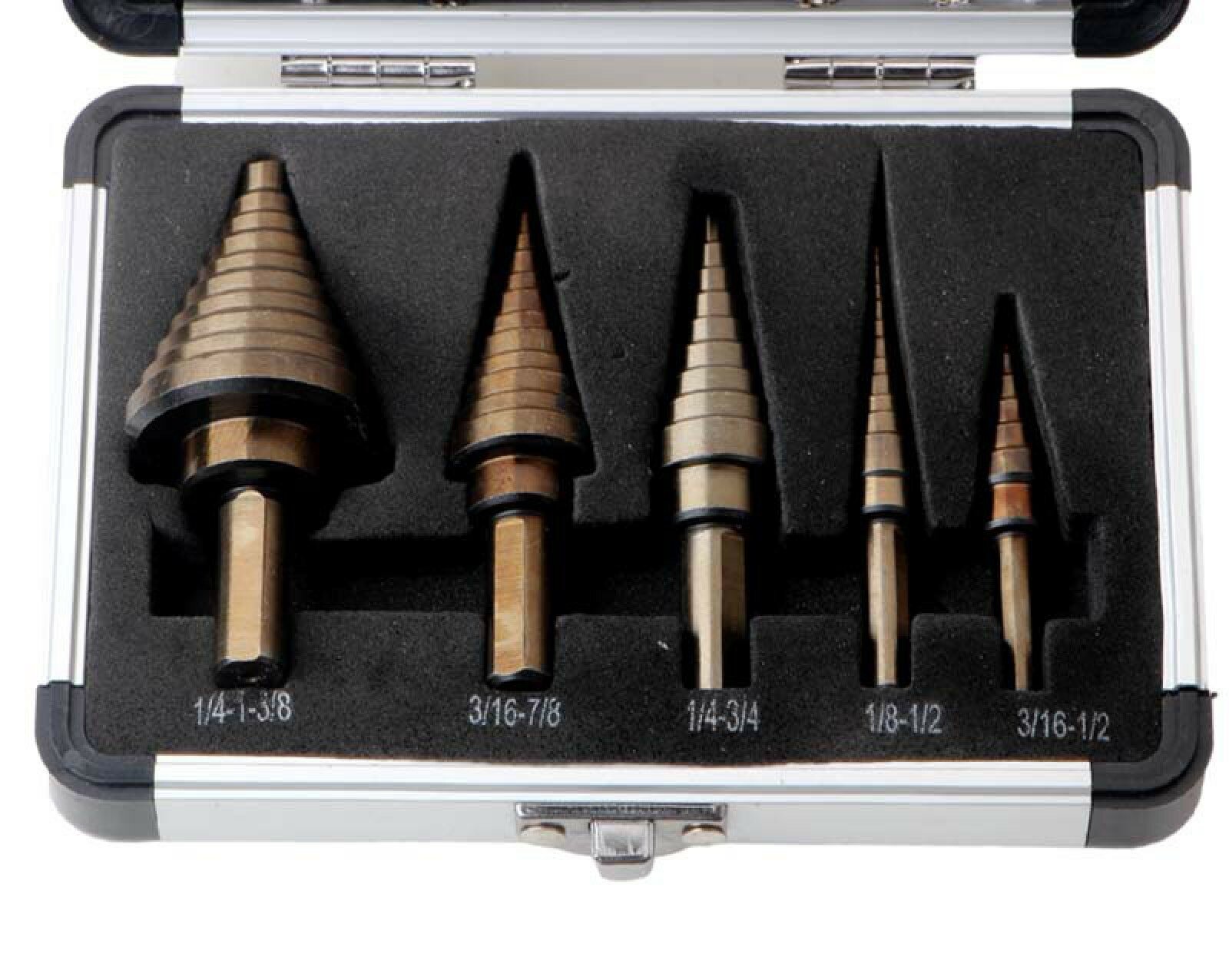 Набор из 5 кобальтовых ступенчатых сверл MyPads с титановым покрытием для древесины