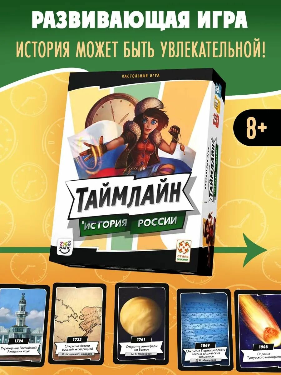 Настольная игра "Таймлайн 3 История России" развивает кругозор