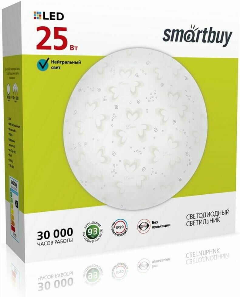 Светильник настенный Smartbuy потолочный SBL-MD-25-W-6K 25W/6000К