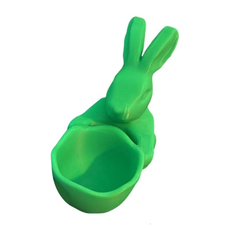 Корзинка-подставка для конфет в виде пасхального кролика, Зеленый