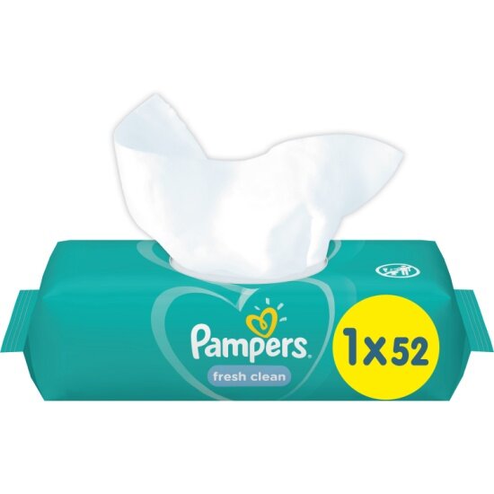 Детские влажные салфетки Pampers Fresh Clean, 52шт.