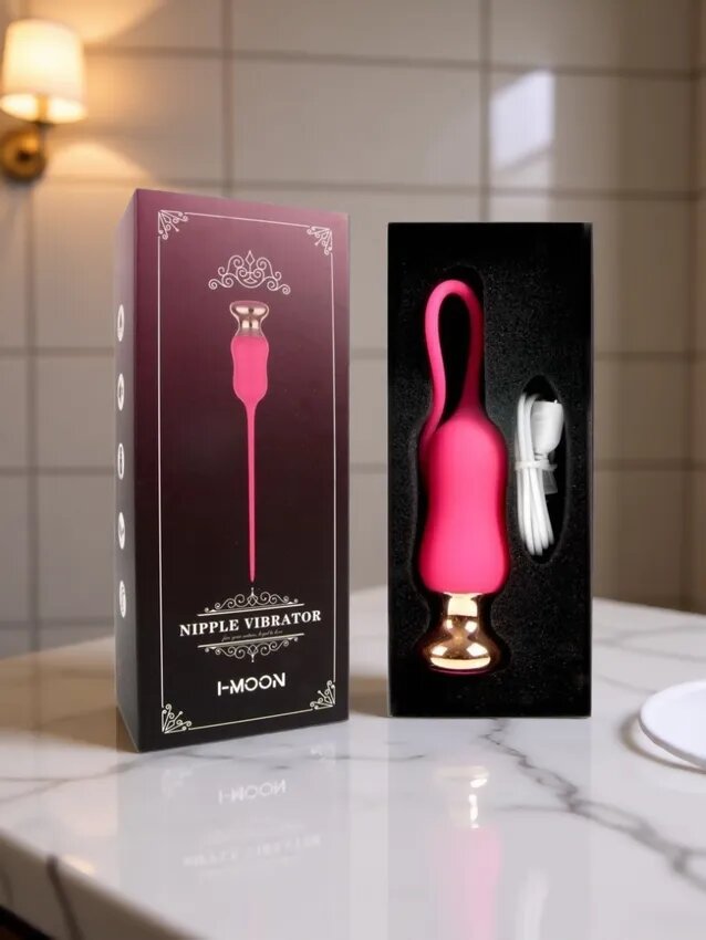 Розовый тонкий стимулятор Nipple Vibrator - 23 см. (розовый)
