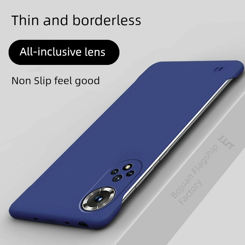 Ультратонкий безрамочный чехол для Honor 50 Pro, темно-синий с бесплатной защитной пленкой