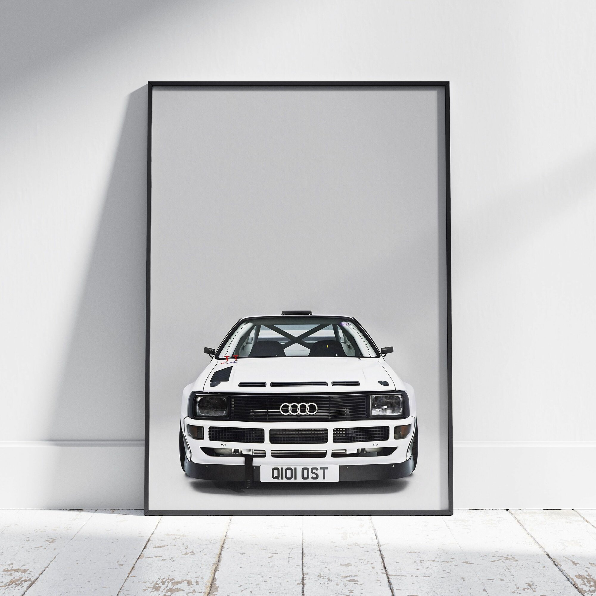 Плакат на стену для интерьера Культовые машины (Audi Quattro 10) - Постер по легендарным и классическим ретро автомобилям формата А4 (21x30 см)