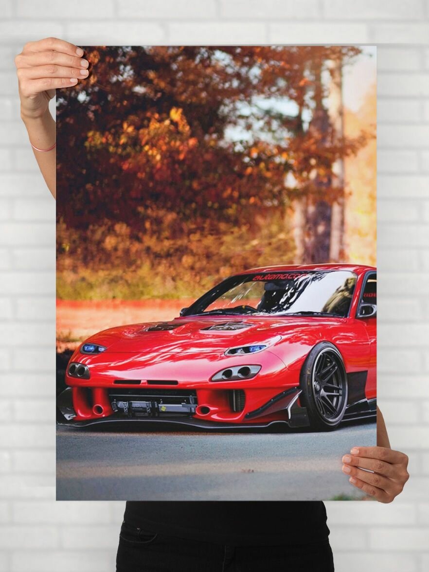 Плакат на стену для интерьера Легенды Авто (Мазда RX7 - Mazda RX7 7) - Постер по машине формата A1 (61x84 см)