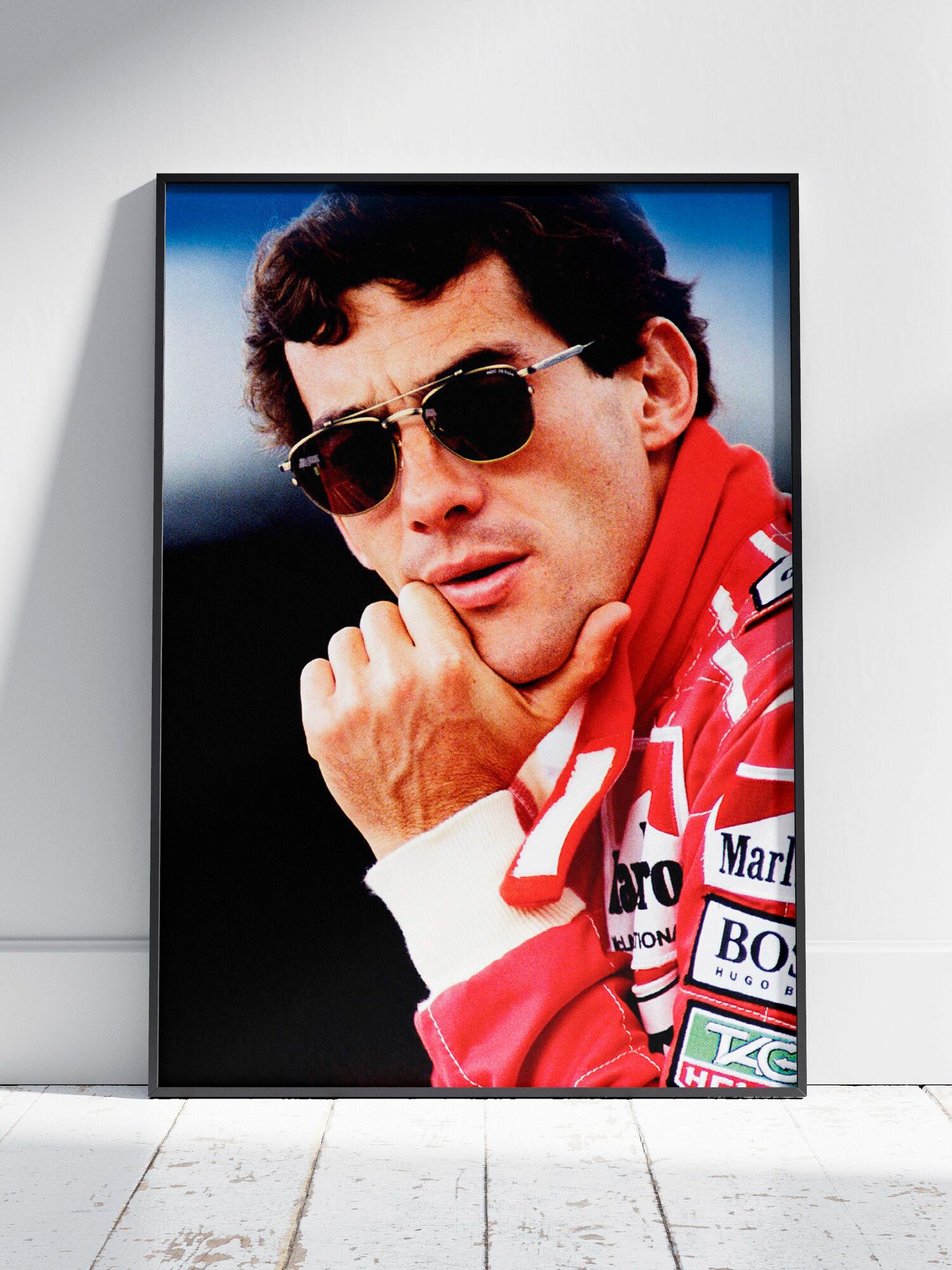 Плакат на стену для интерьера Звёзды Автоспорта - Stars of Motorsport (Айртон Сенна - Ayrton Senna 1) - Постер по гонщику формата A4 (21x30 см)