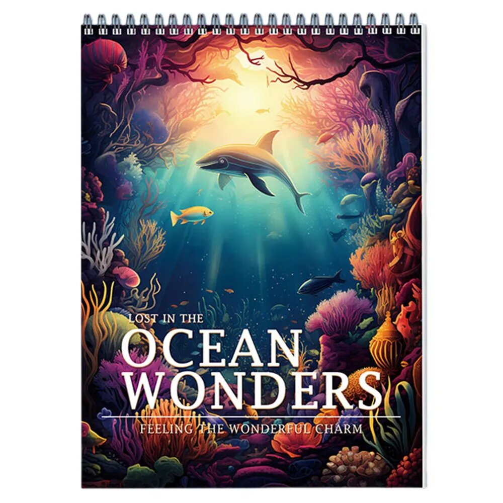 Книга для раскрашивания для взрослых, 4 шт, 30 страниц, двойная спираль, в комплекте 24 цветных карандаша