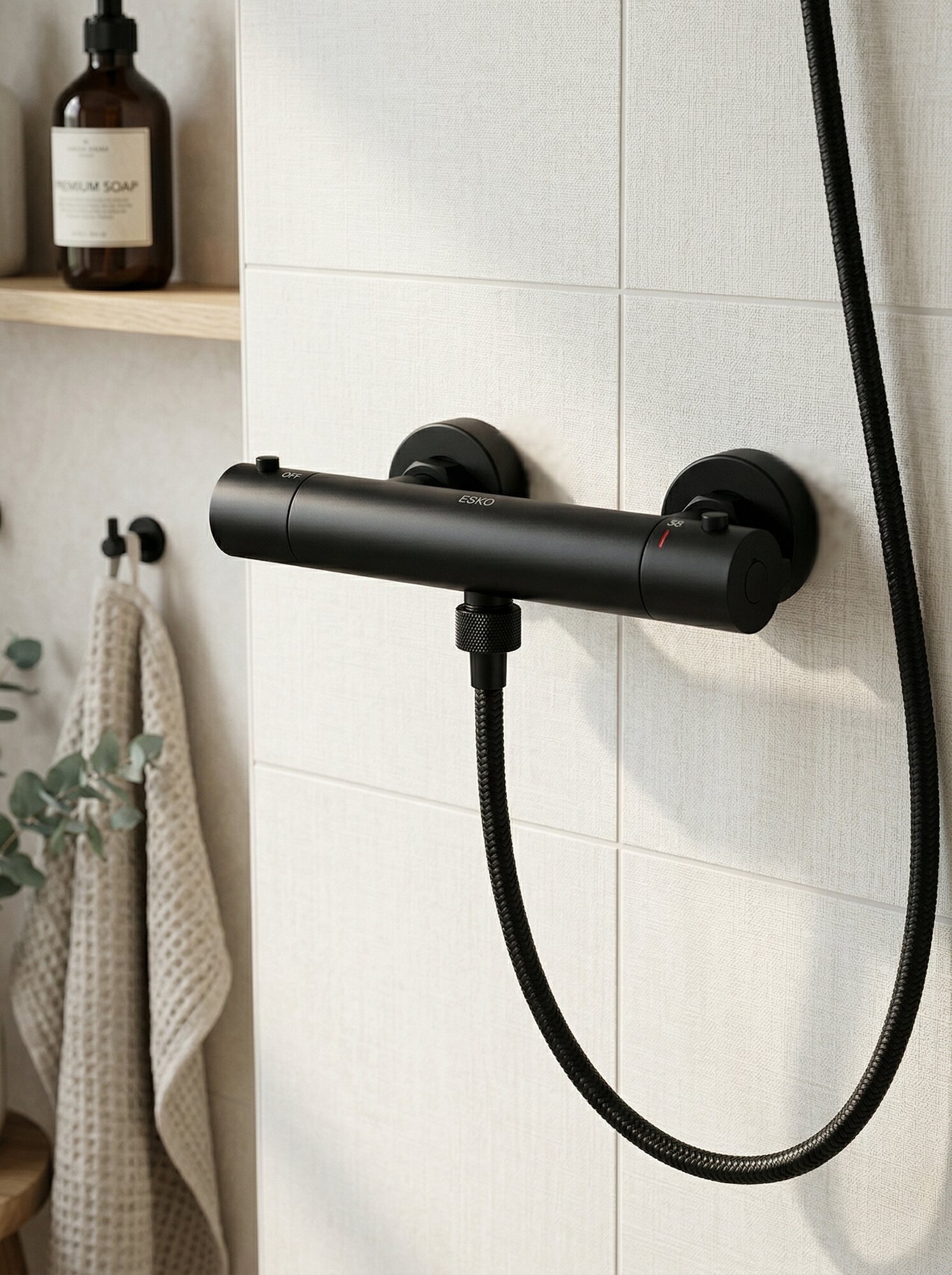 ESKO Line, Смеситель-термостат без излива черный EL_L4030 black