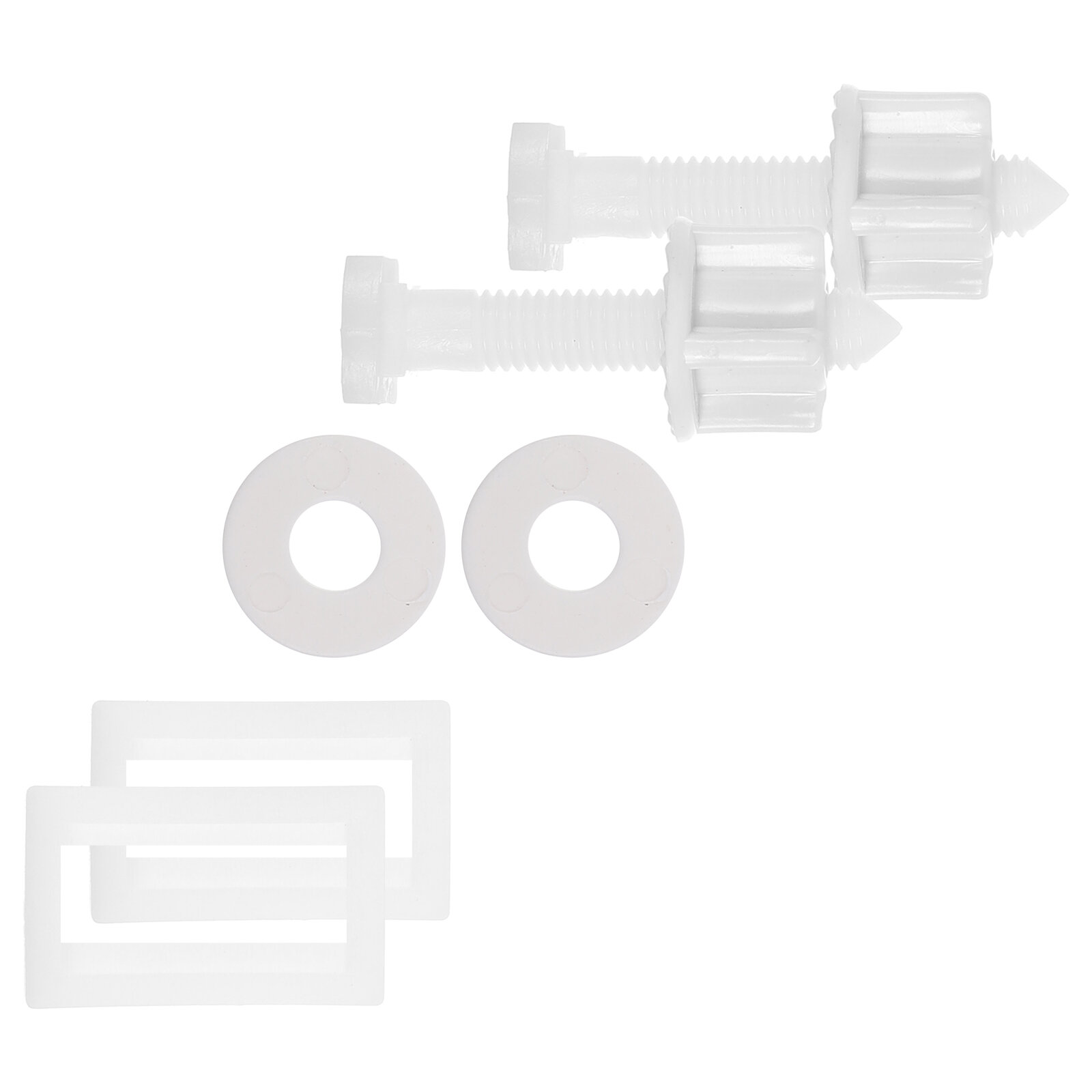 Комплект крепежных винтов для сиденья унитаза (2 шт: 2 квадратных винта 3,9*2,4 мм + 2 гайки + 2 шайбы). Гайки могут быть случайного выбора.