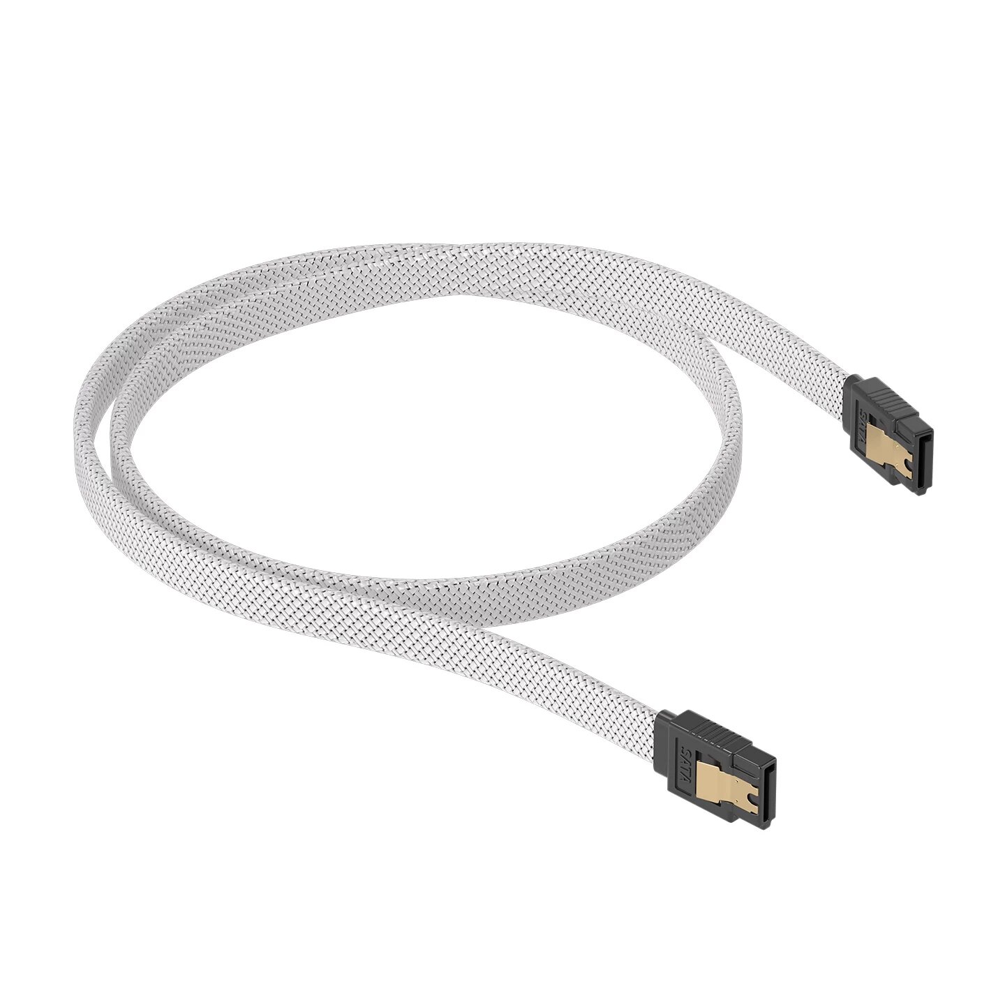 Высокоскоростной кабель SATA 3.0 с двойным прямым концом и 8-жильным подключением для SSD, ПК/Мак, Белый, 1 м
