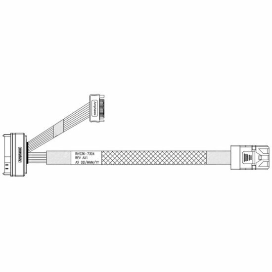 Кабель Amphenol RHS36-7304 HDmSAS SFF8643 to SFF8639 , 100 Ohm, SAS 3.0 (12G), 75cm