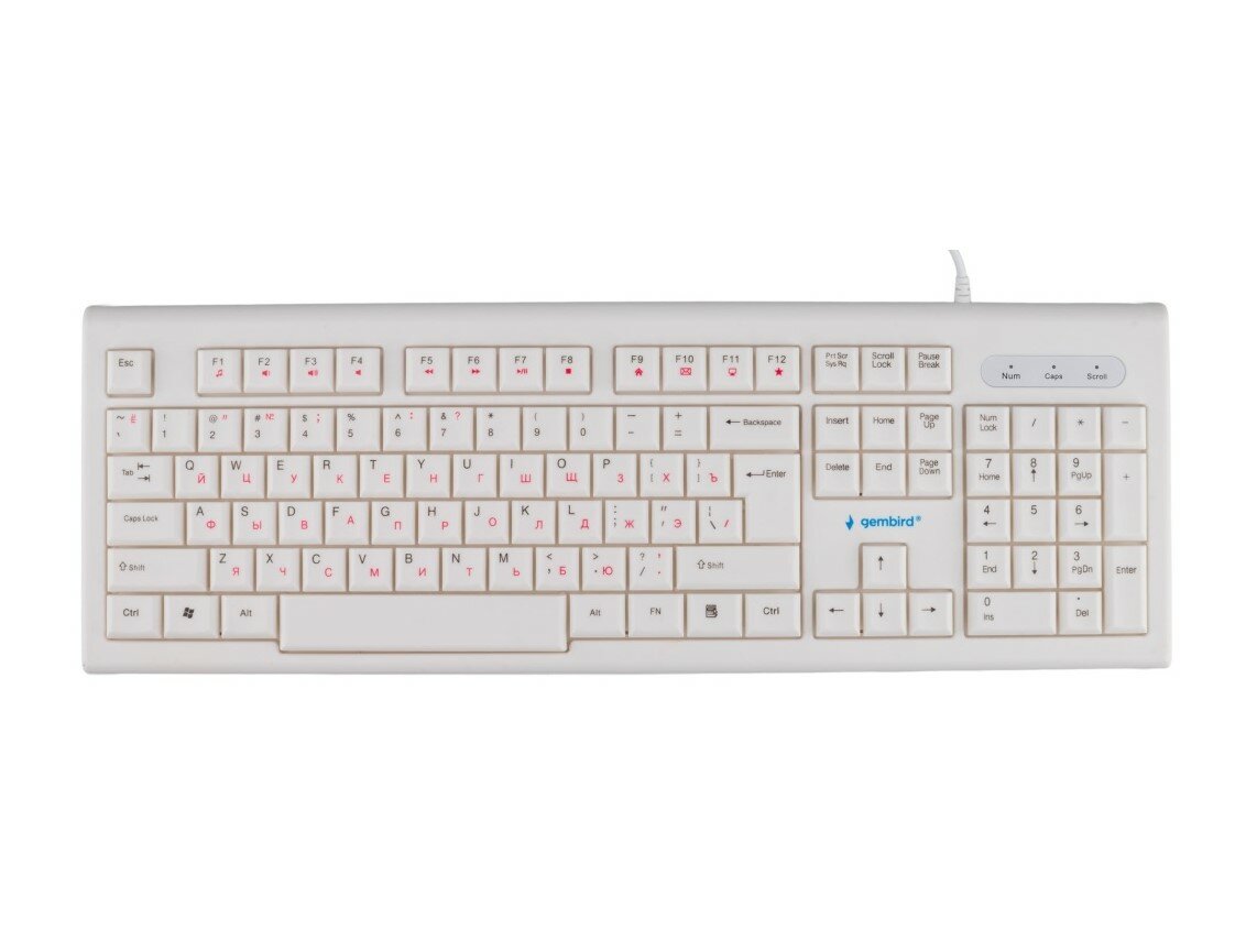 Клавиатура Gembird KB-8354U бежевый/белый