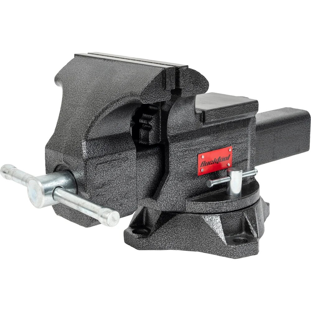 Тиски слесарные Bucktool GB006H, увеличенные, чугун, сталь, 16,5 кг