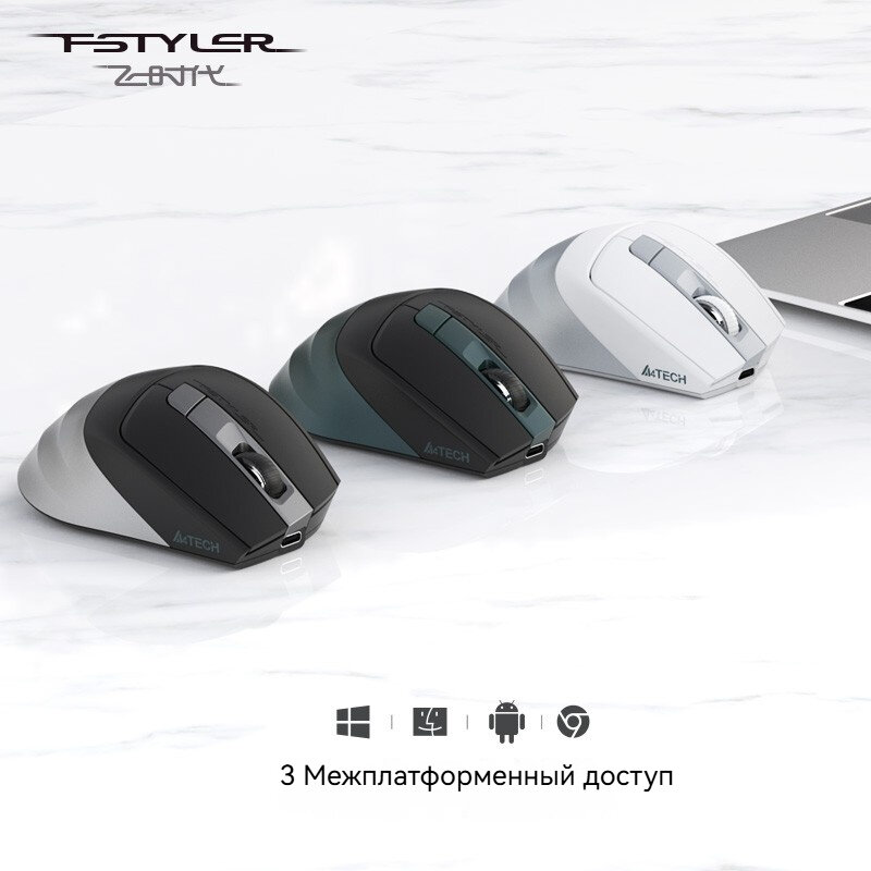 A4TECH FB35CS-беспроводная мышь, Bluetooth / беспроводная двухрежимная мышь, бесшумная перезаряжаемая версия, вес 90 г