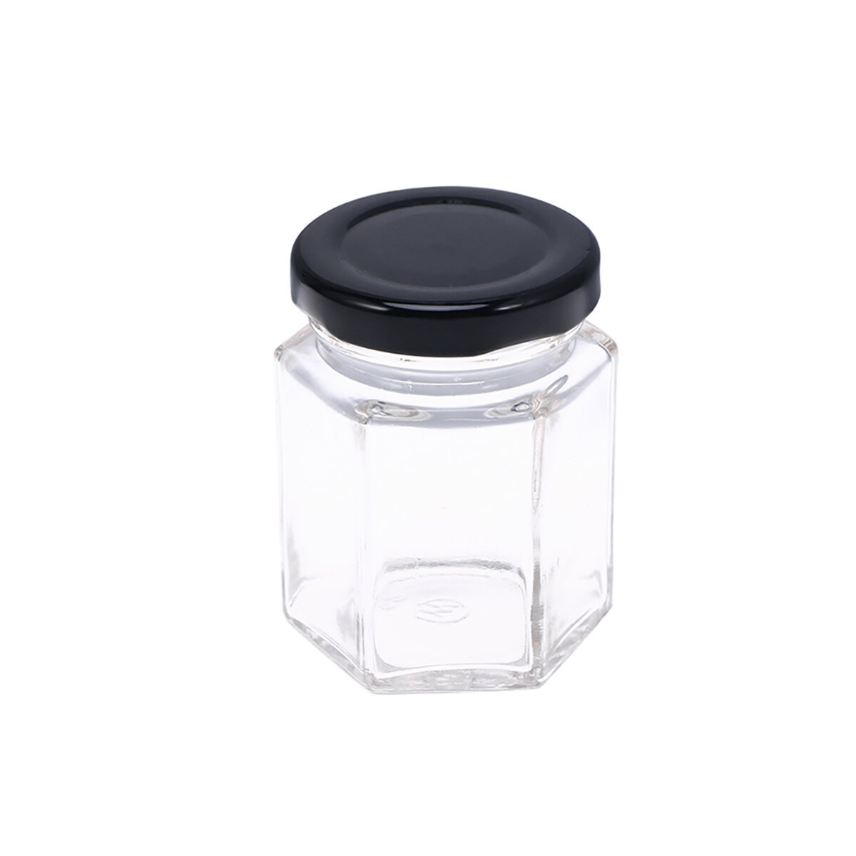 Прозрачная Стеклянная Бутылка Для Мёда 45ML С Гексагональной Формой И Утолщённым Дном Для Хранения В Доме И Кухне