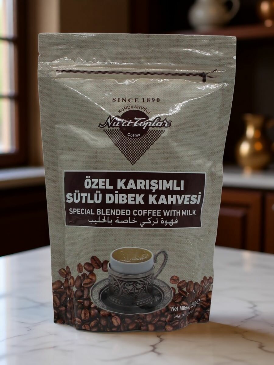 Nuri Toplar Турецкий Кофе Молотый Ozel Karisimili Sutlu Dibek Kahvesi 250г