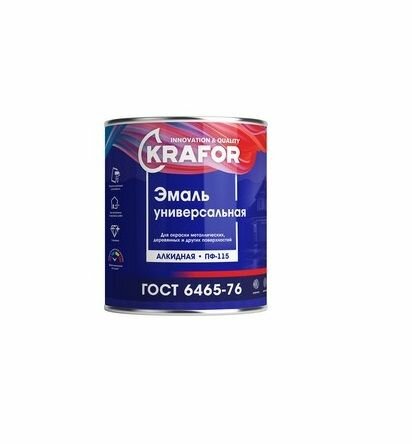 Эмаль Krafor ПФ-115 желтая 20 кг, универсальная, для внутренних и наружных работ 26043