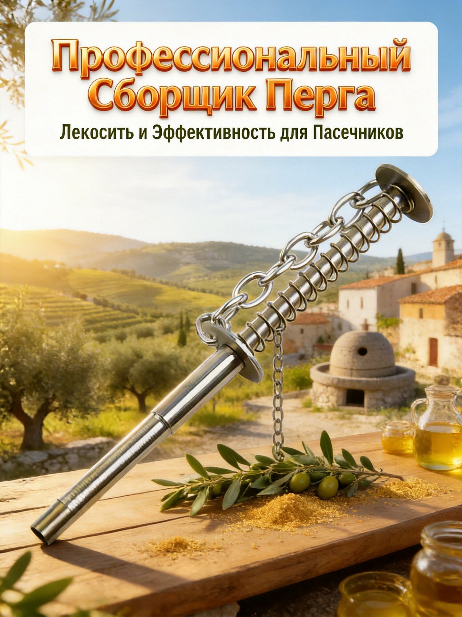 Устройство для ручного сбора перги из сот, компактный инструмент 85 мм с диаметром 15 мм для пчеловодов