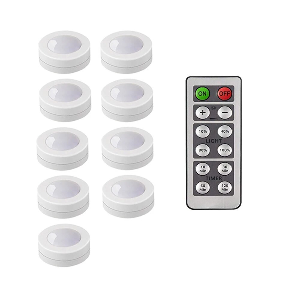 Регулируемые светодиодные подшкафные светы с сенсорным управлением Тепло-белый / Белый Светодиодные точечные светы Локер Шкаф Кухня Боковая сторона кровати Ночное освещение