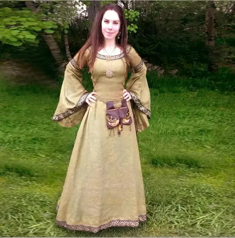 Средневековое платье женское, размер S, цвет only dress4