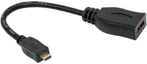 Видео переходник (HDMI гнездо-micro HDMI штекер, провод 20см) Орбита OT-AVW25