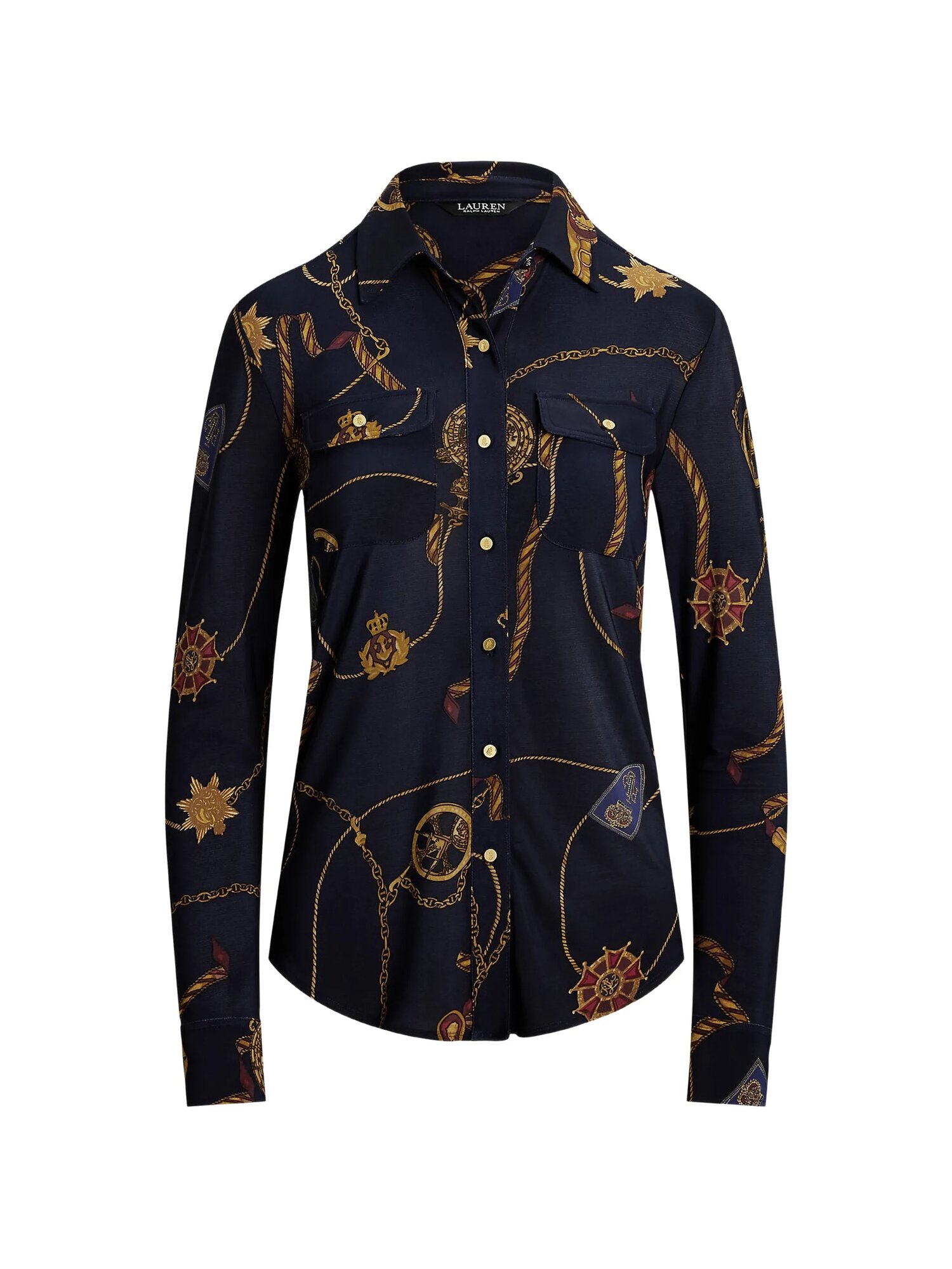 Рубашка Chain-print button-up shirt